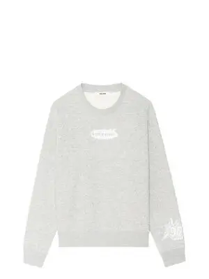 Zadig&Voltaire Logo-print Cotton-jersey Sweatshirt - Gris Chine Clai