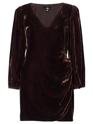 Paige Lawry Wrap-front Mini Dress - Aubergine