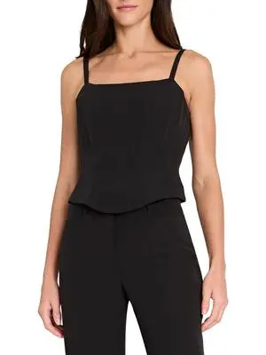 TAHARI ASL Crepe Corset Tank - Black