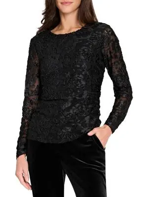 TAHARI ASL Burnout Top - Black