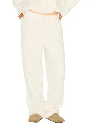 SKIMS Outdoor Fleece Straight-leg Pants - Ecru