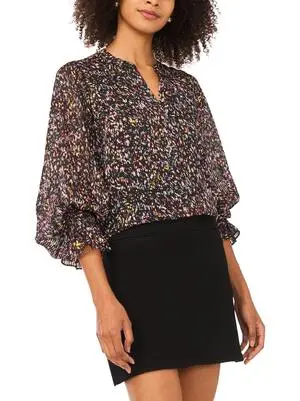 Vince Camuto Confetti Print Top - Aegean Sea