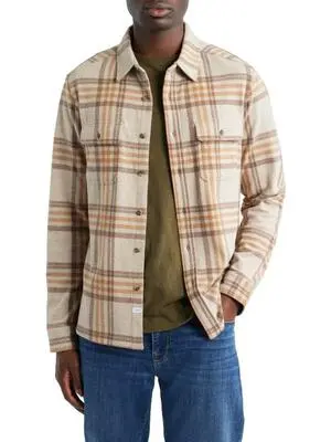 7 Diamonds Generation Plaid Flannel Button-up Overshirt - Camel