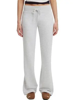 COTTON ON Flared Low Rise Bootleg Fleece Sweatpant - Soft Grey Marle