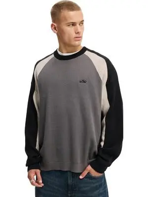 COTTON ON Sports Core Crew Knit - Stone Panel