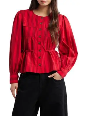 DAMSON MADDER Charlize Stripe Blouse - Red