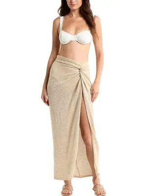 Elan Cover-up Maxi Skirt - Beige