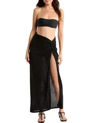 Elan Cover-up Maxi Skirt - Black