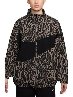 Nike Leopard Print Water Repellent Jacket 010 Black/black