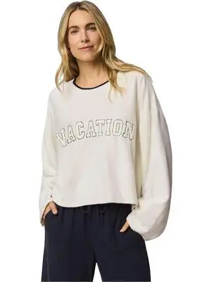 Splendid Vacation Graphic Pullover - Neutral