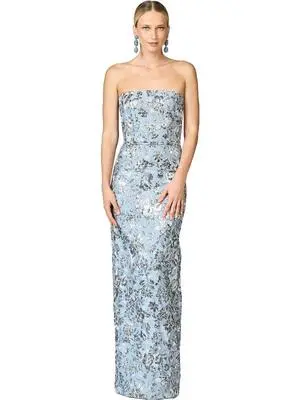 Sachin & Babi Cloque Sophia Gown - Metallic