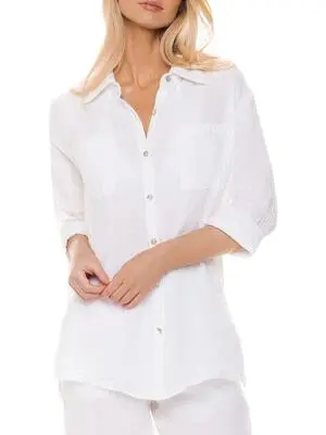 Helen Jon Island Cotton Shirt - White
