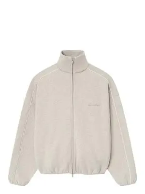 Fear Of God Essentials Modern Fleece Piping Track Jacket - Heather Stone/cloud White