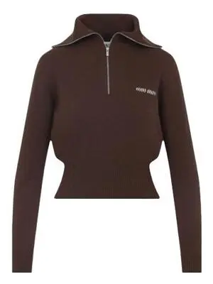 Miu Miu Cashmere Polo Shirt - Cocoa Brown