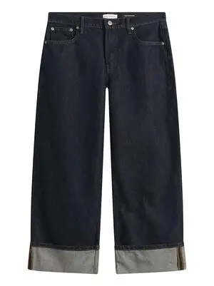 Good American Good Standard Baggy Cuffed Jeans - Indigo