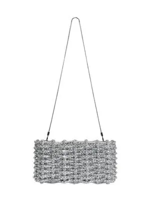 Simkhai Morgan Rhinestone-embellished Woven Clutch - Silver