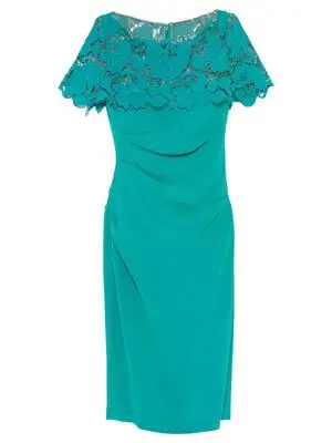 Talbot Runhof Lace-panel Dress - Blue