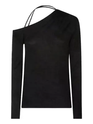 Brunello Cucinelli Monili-strap One-shoulder Top - Black