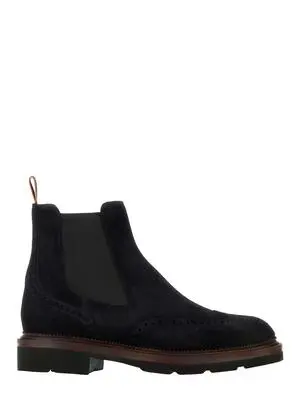 Santoni Suede Chelsea Boots - Blue