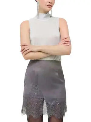 Patrizia Pepe Embellished Sleeveless High-neck Top - Grey