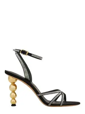FERRAGAMO 90mm Crystal Bauble-heel Sandals - Black