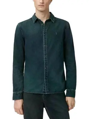 ALLSAINTS Gleason Ramskull-embroidered Shirt - Green