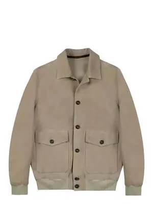 Montedoro Buttoned Suede Jacket - Neutrals