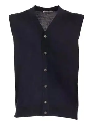 KANGRA Knitted Wool Vest - Blue