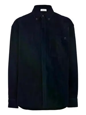 FERRAGAMO Corduroy Pocket Velvet Shirt - Blue