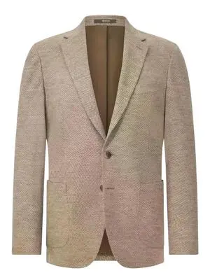 Boggi Milano Micro-patterned Single-breasted Blazer - Neutrals