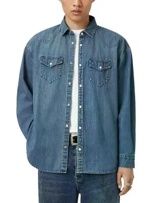 ALLSAINTS Fenton Chest-pockets Shirt - Blue