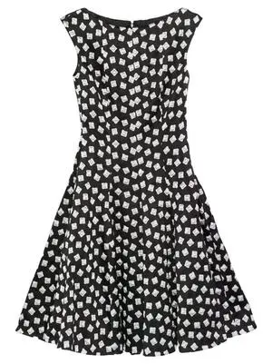 Talbot Runhof Geometric Print Dress - Black