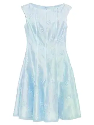 Talbot Runhof Floral-pattern Dress - Blue