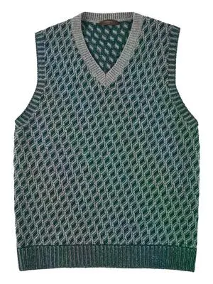 ZANONE Jacquard Virgin Wool Vest - Green