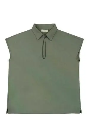 SLOWEAR Keyhole Polo Top - Green