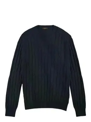 ZANONE Cable-knit Crew-neck Sweater - Blue