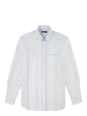 SLOWEAR Striped Oxford Cotton Shirt - Blue