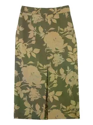 INCOTEX Floral-Print Midi Skirt