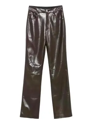 Nanushka Five-pocket Faux-leather Trousers - Brown