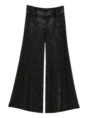 Alice + Olivia Studded Wide Leg Trousers - Black