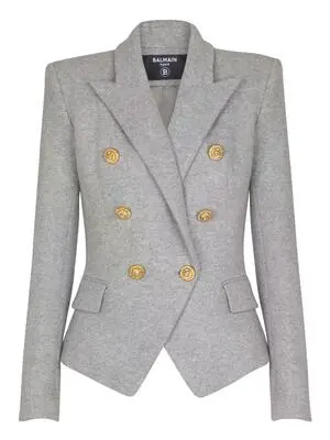 Balmain Six-button Knit Jacket - Grey