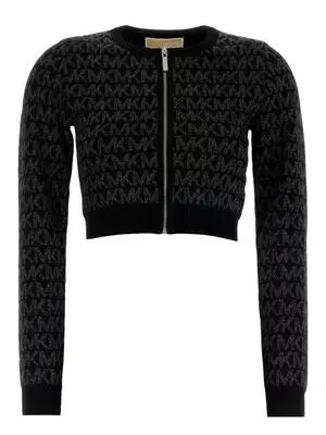 Michael Kors Logo-jacquard Cardigan - Black