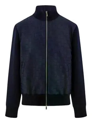SALVATORE FERRAGAMO Monogram Jacquard Knitted Bomber Jacket