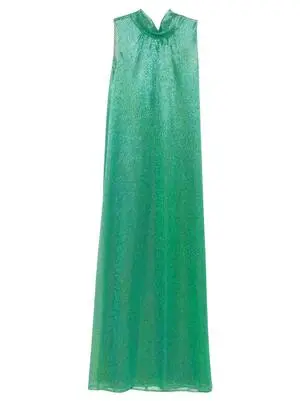 Talbot Runhof High Neck Sleeveless Midi Dress - Green