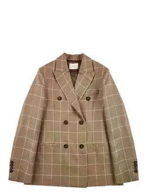 Montedoro Check Double-breasted Jacket - Brown