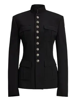 Ralph Lauren Wool Grain De Poudre Eliza Jacket - Black