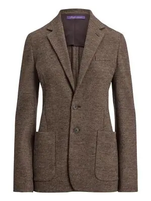 Ralph Lauren Wool Tick-weave Jersey Hailey Blazer - Brown