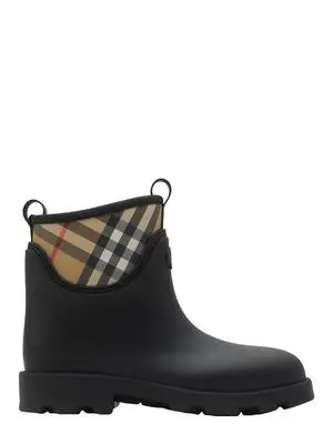 Burberry Rubber Nova Check Rain Boots - Black