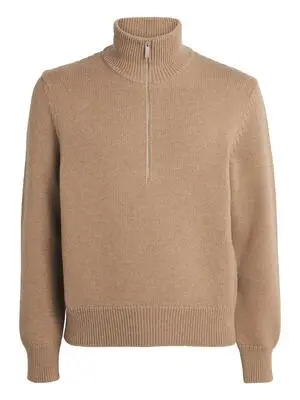 Thom Browne Merino Wool Geese Half-zip Jumper - Brown