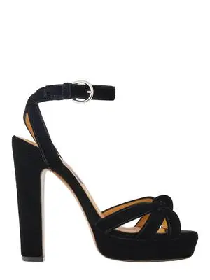 Ralph Lauren Velvet Platform Sandals - Black